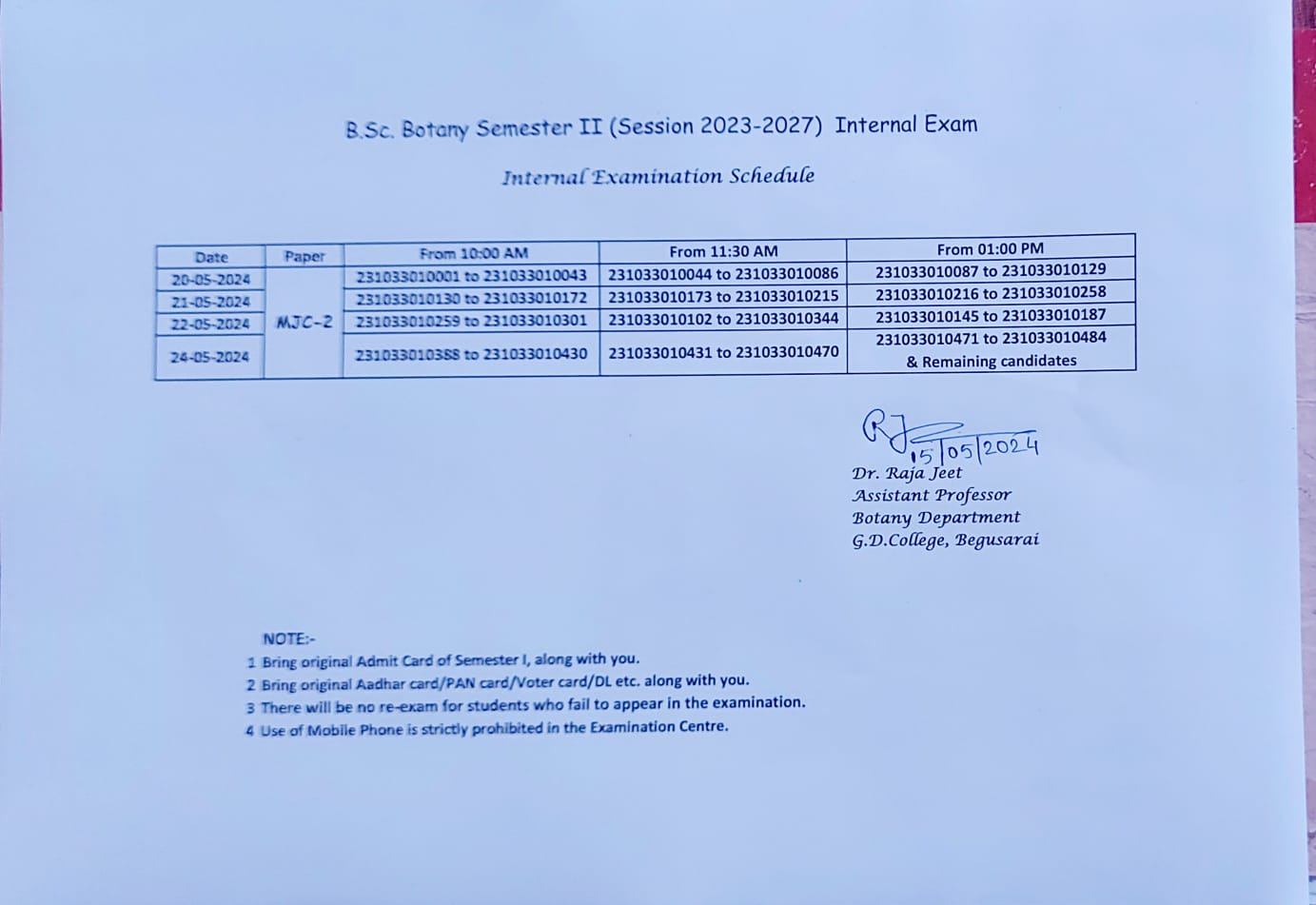 Welcome to Ganesh Dutt College, Begusarai